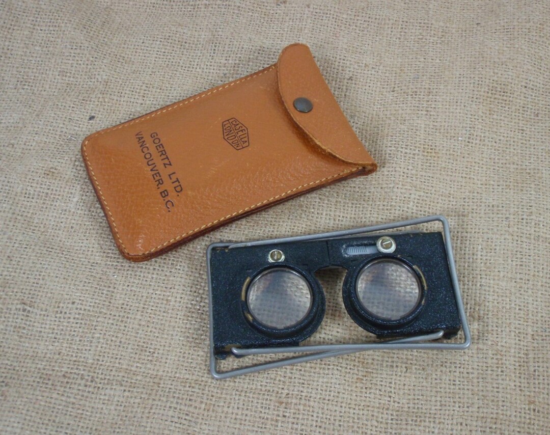 Vintage Casella London Folding Stereoscope W/ Original Brown Leather ...
