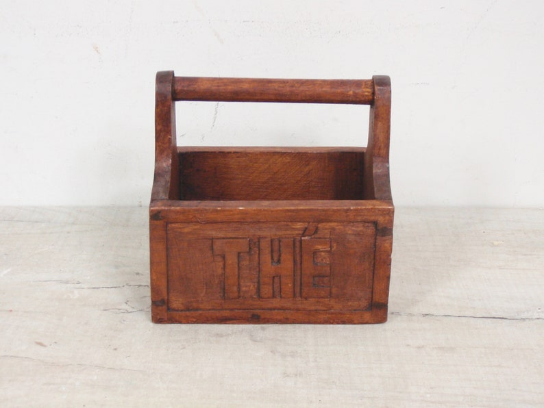 Vintage Handmade Wooden Tea Caddy Bilingual the FREE - Etsy