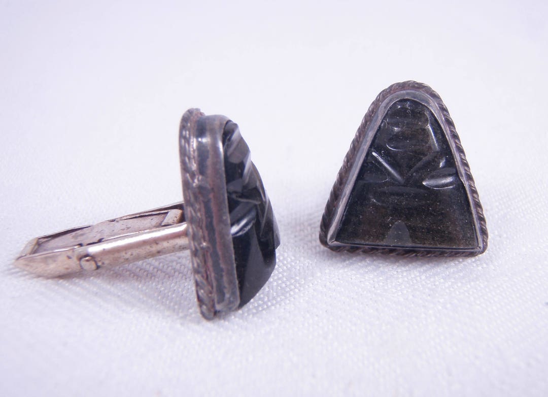 Vintage Alpaca Aztec Bloodstone Sterling Silver 925 Triangle Shaped ...