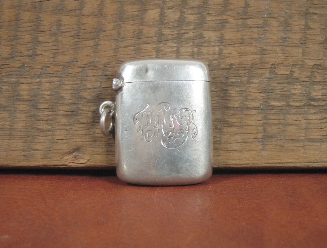 Antique Monogrammed Sterling Silver Match Box Birmingham England ...