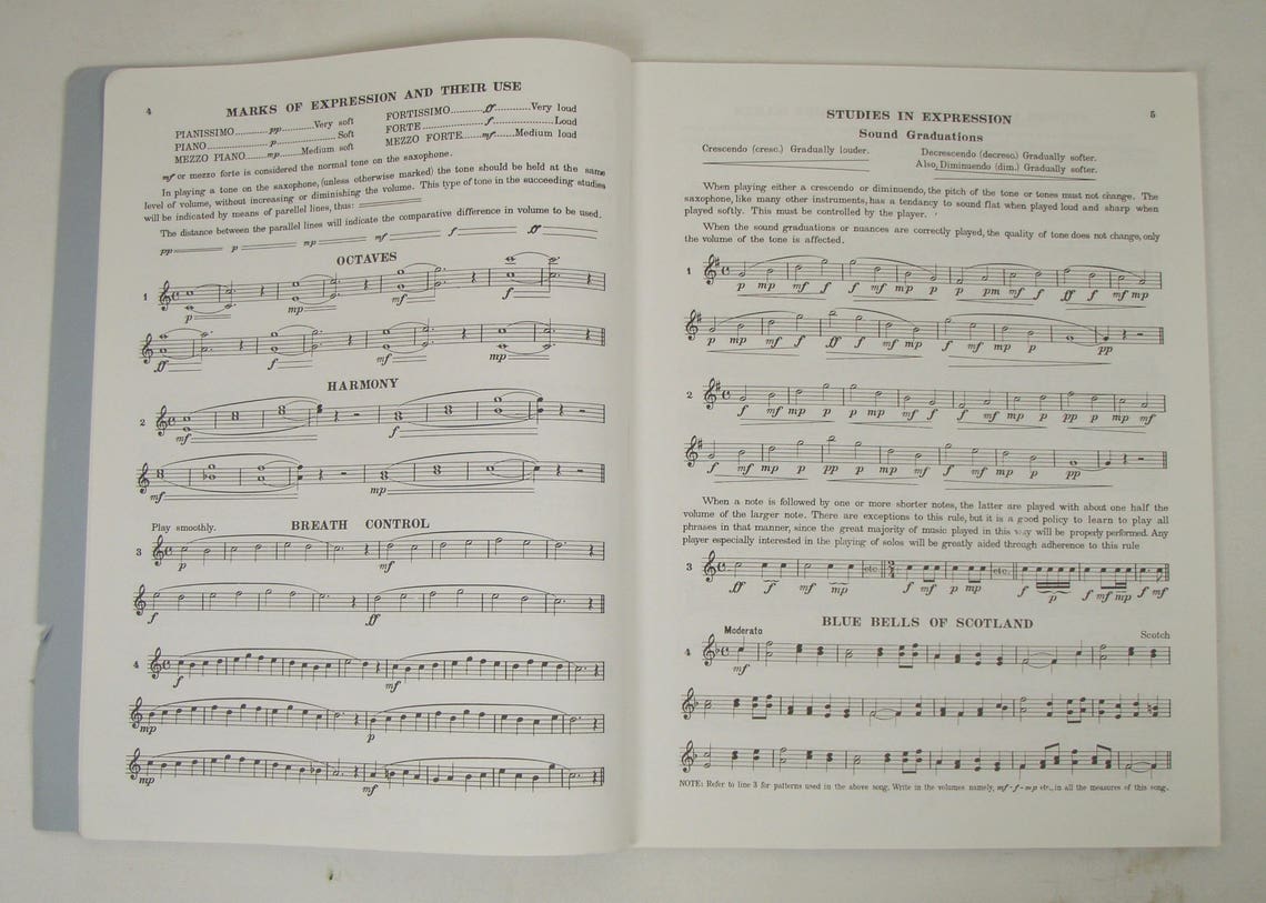 Vintage Music Book Rubank Intermediate Method Saxophone by | Etsy