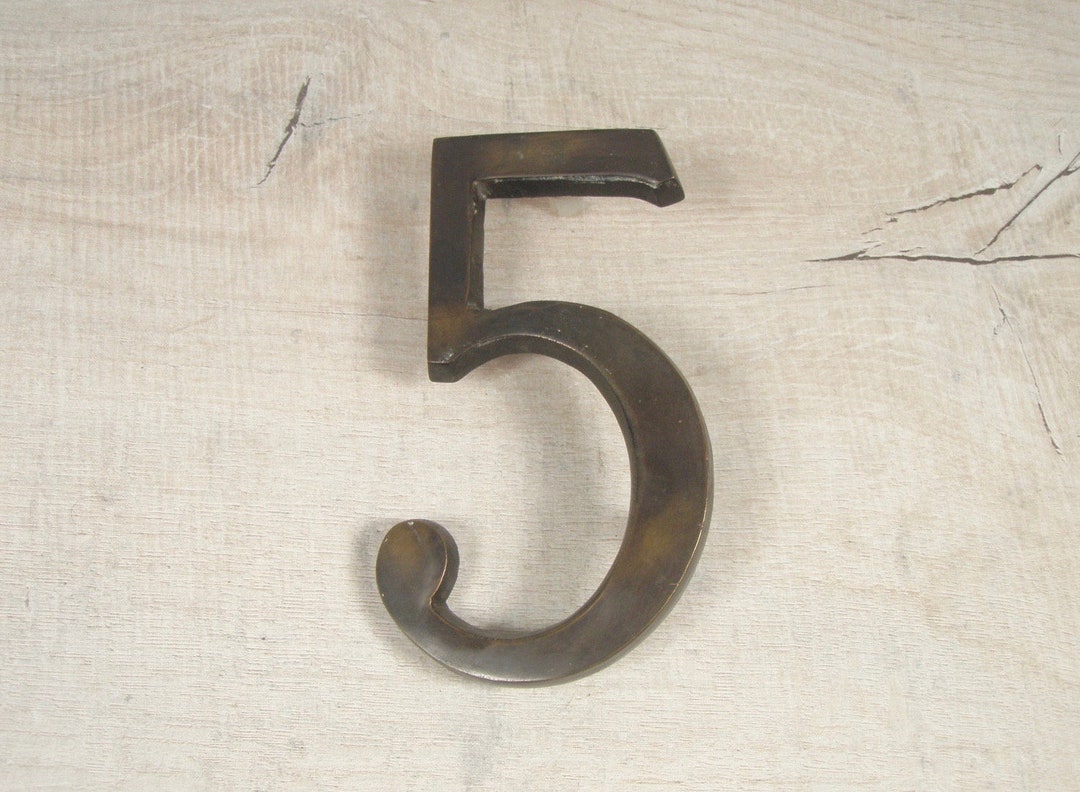 Vintage 6 Inch Bronze Number 5 Address Sign - FREE SHIPPING - Etsy