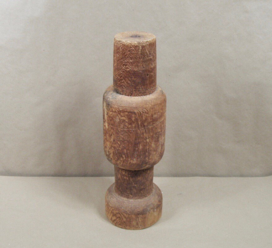 Vintage Wooden Fur Muff Block Form - Rustic Hand Made Primitive ...