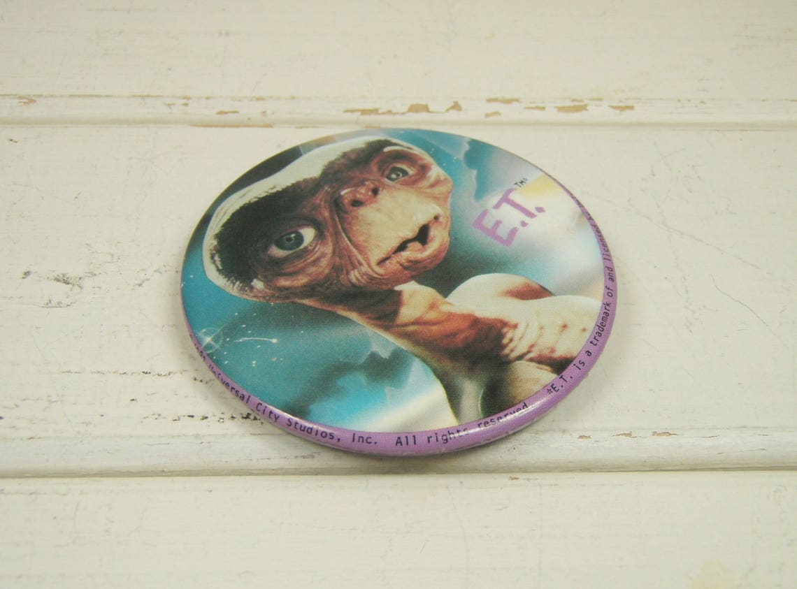 1980s Movie Pin Back Button ET the Extra Terrestrial - Etsy