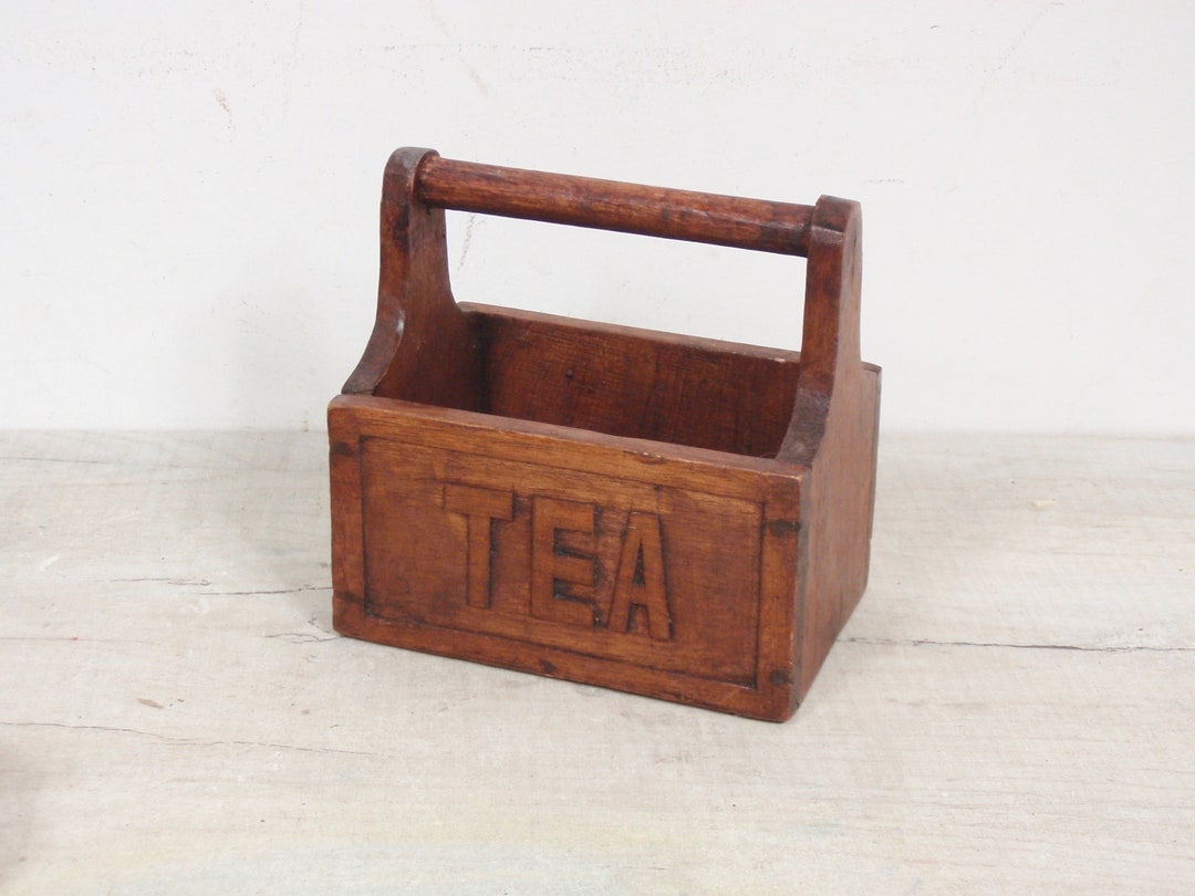 Vintage Handmade Wooden Tea Caddy Bilingual the FREE SHIPPING - Etsy Canada