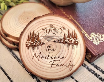 Red Cedar Wood Slice Coasters Rustic Tree Slice Wooden Coasters Custom ...