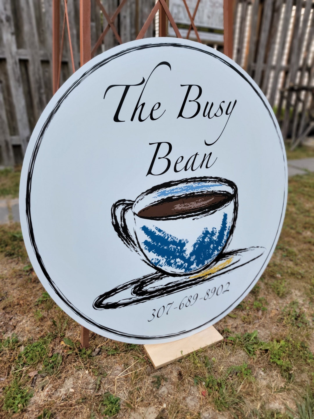 Coffe Shop Signs, Round Metal Business Sign, Personalized Sign, Outdoor ...