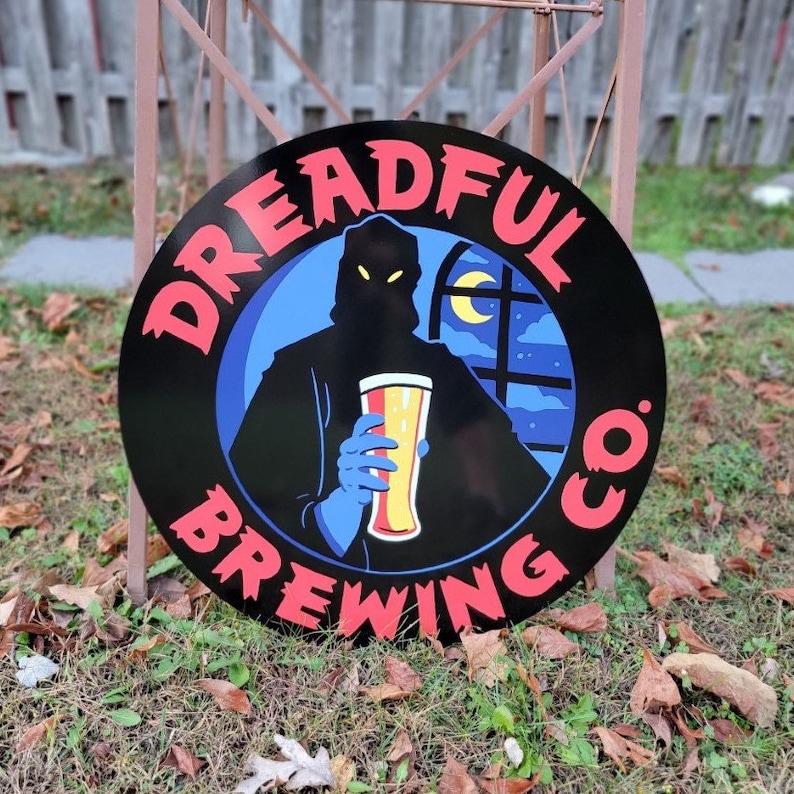 Round Metal Sign Business Sign Custom Logo Sign - Etsy