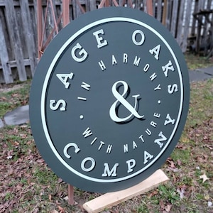 Round Metal Sign, Business Sign, Custom Logo Sign, Personalized Sign ...