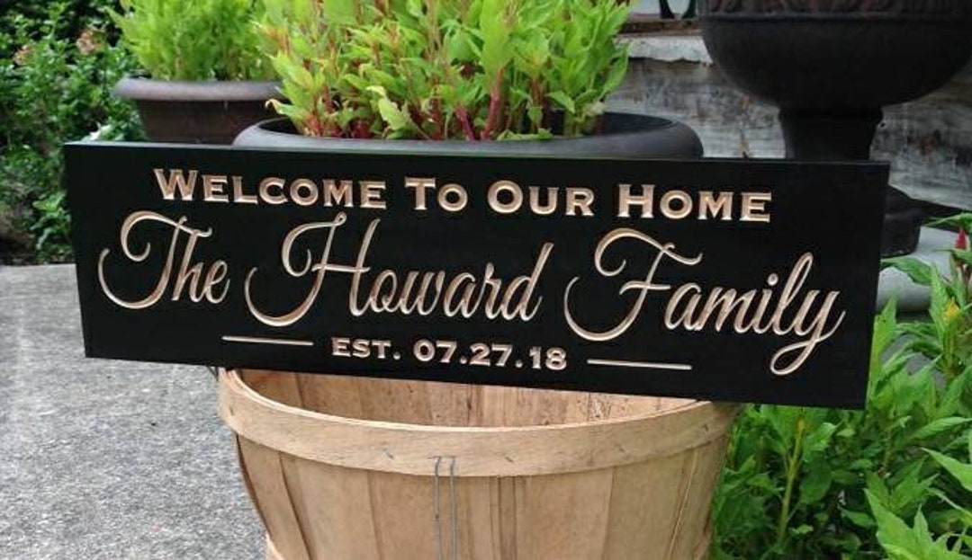 Personalized Family Name Sign Engraved Sign Anniversary - Etsy