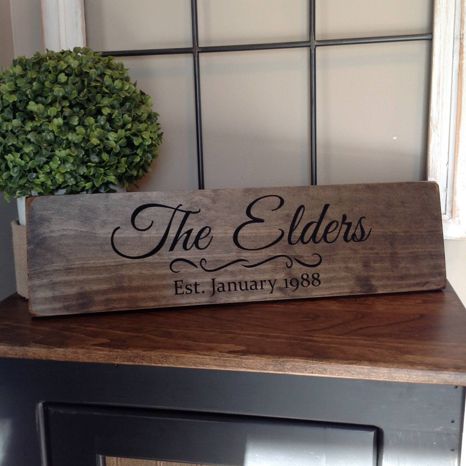 Personalized Family Name Sign Engraved Wood Sign Rustic | Etsy