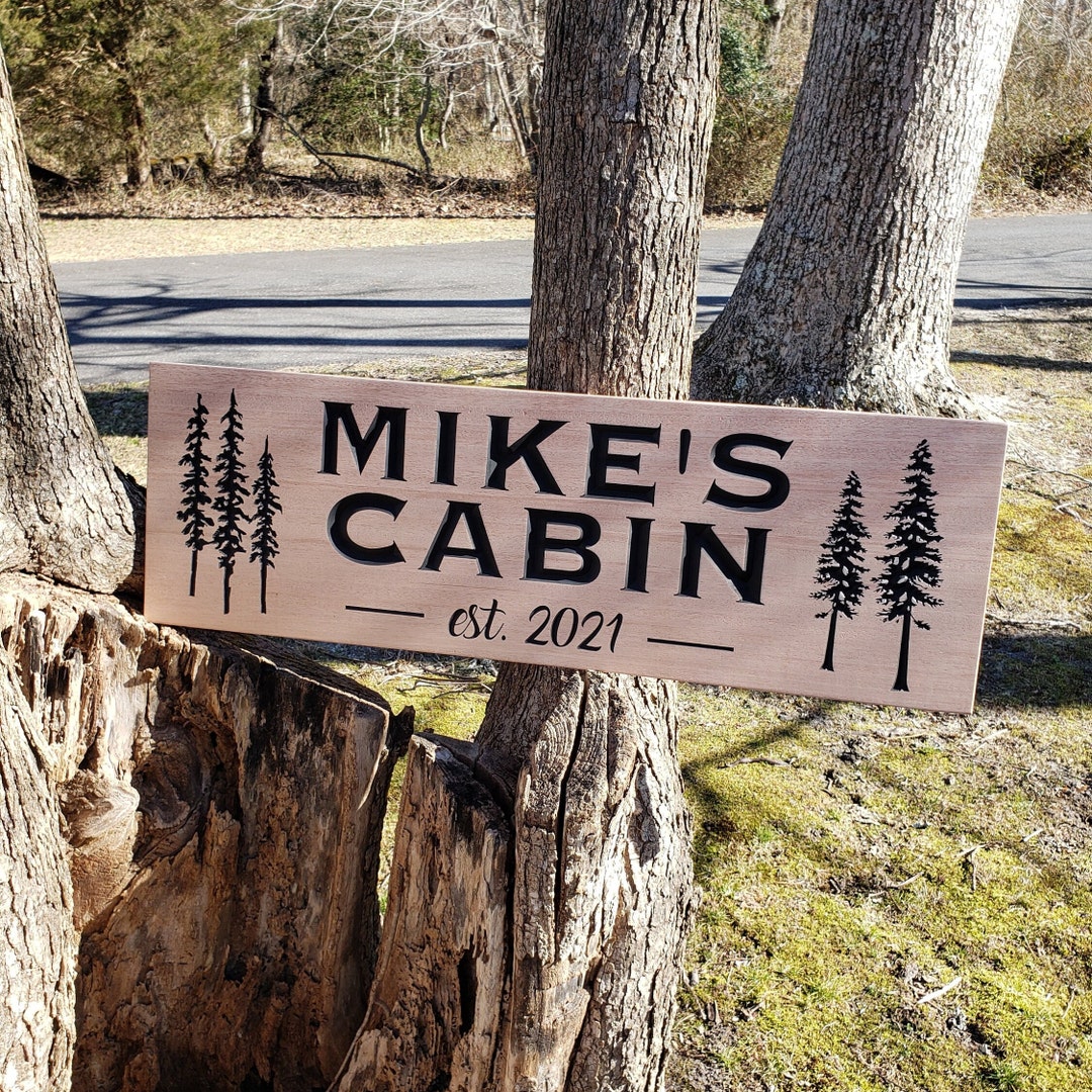 Cabin Sign, Outdoor Signs, Mahogany Outdoor Signs, Cabin Sign, Harwood ...
