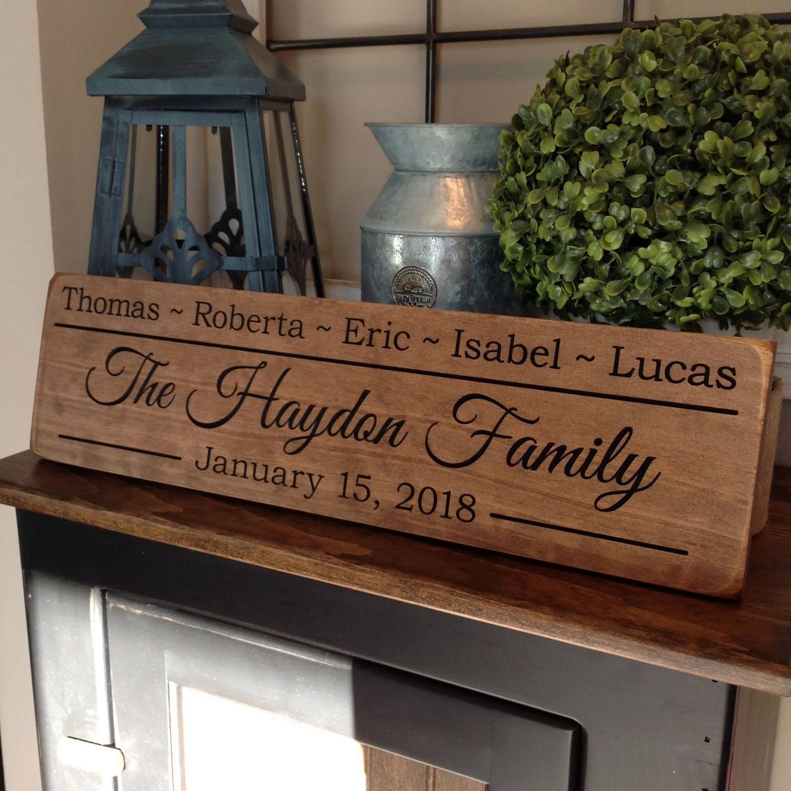 Personalized Family Name Sign Engraved Wood Sign Rustic - Etsy