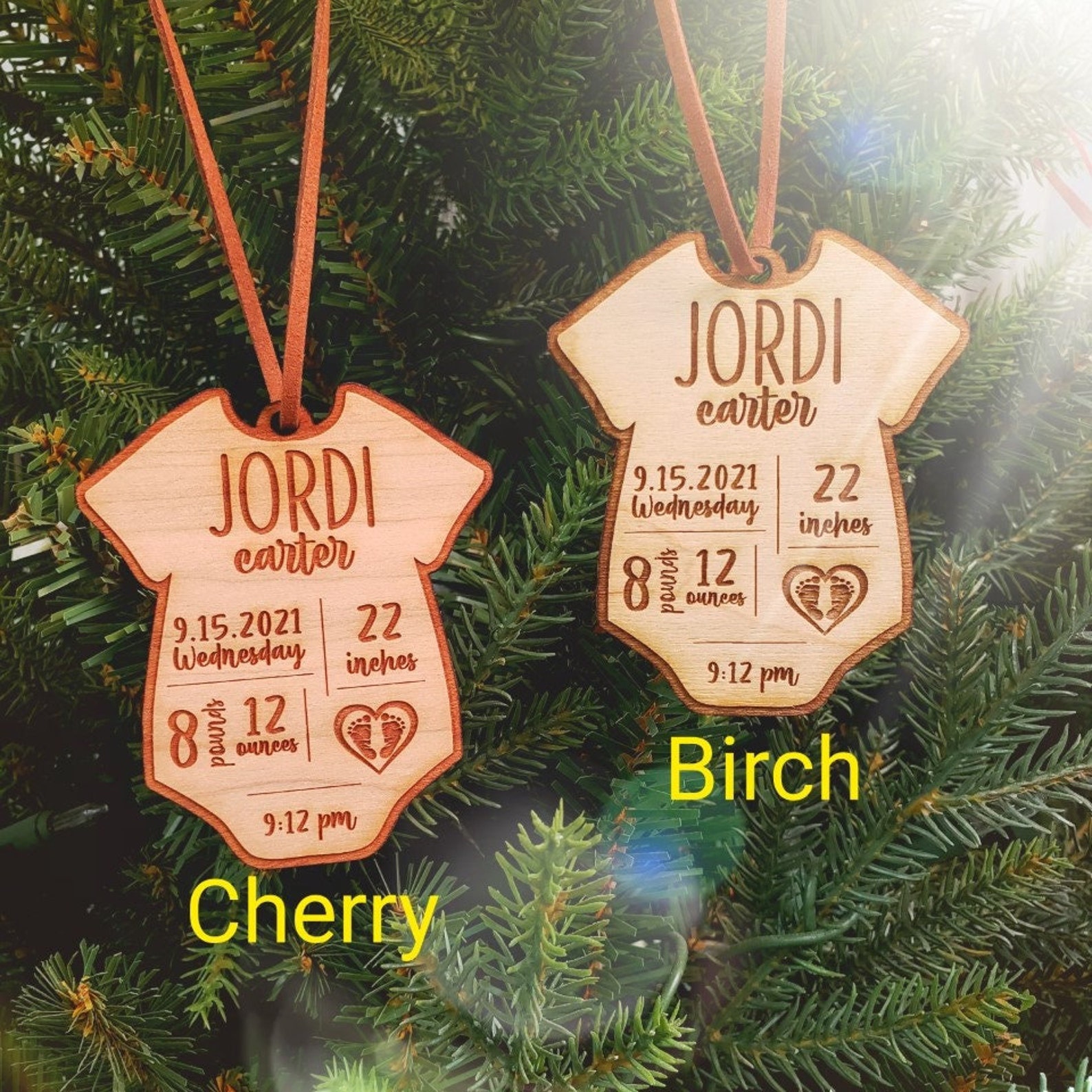 Wood Ornament Personalized Baby Birth Stat Ornaments - Etsy