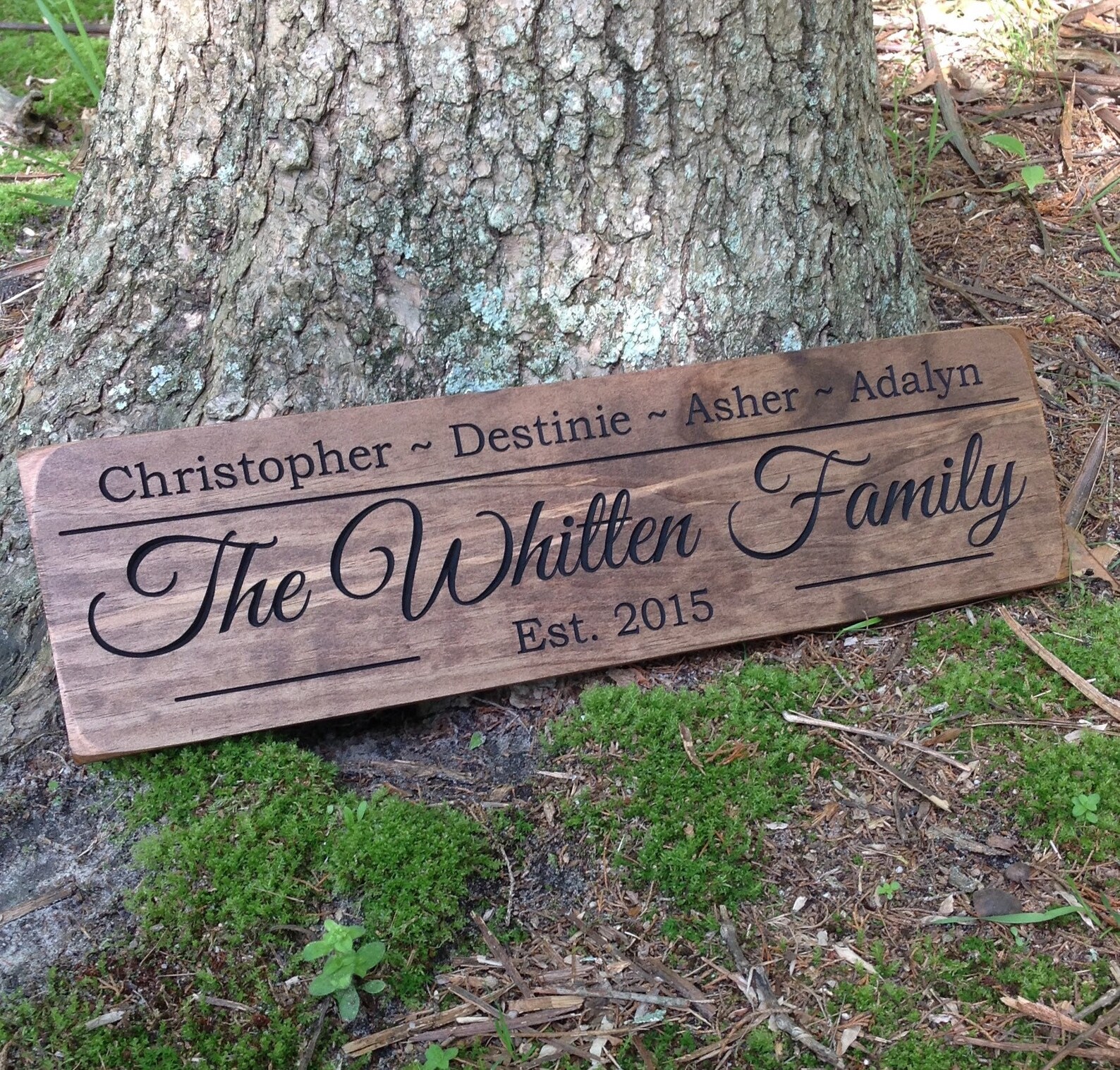Personalized Family Name Sign Engraved Wood Sign Rustic - Etsy