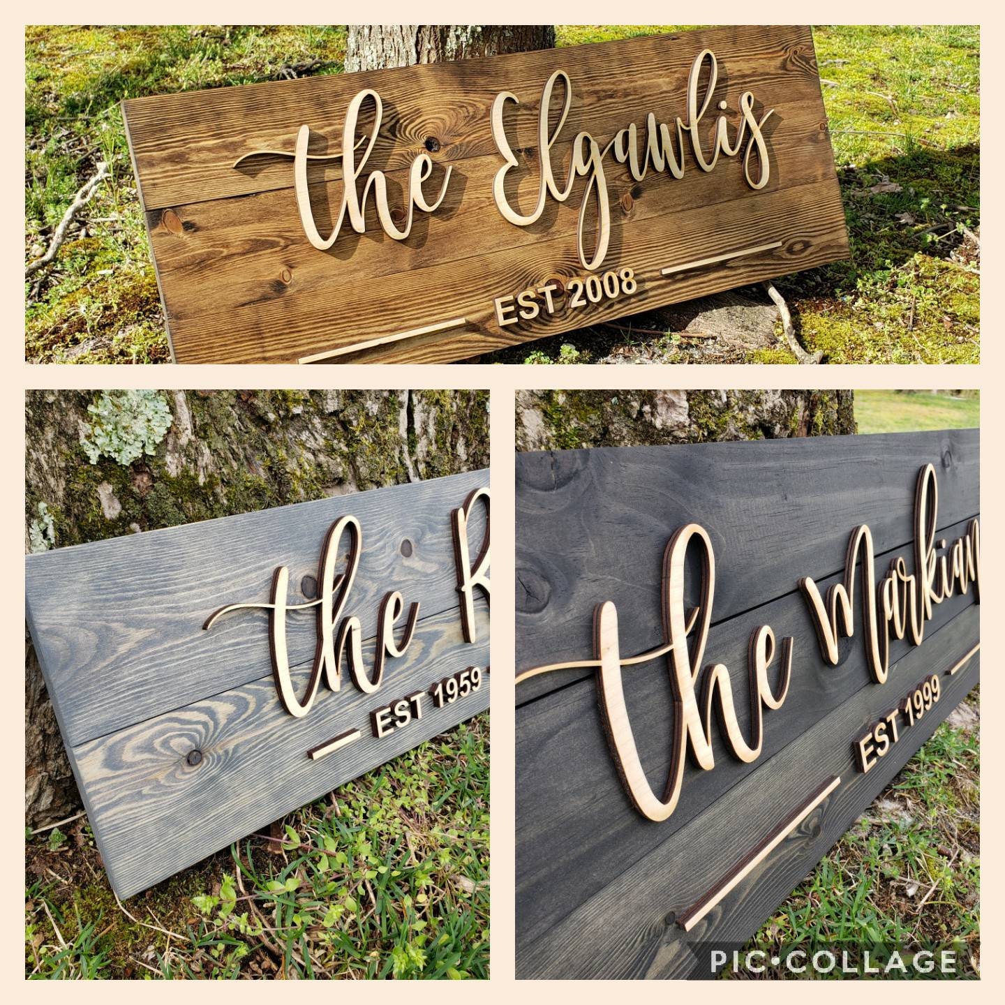 Laser Cut 3D Signs Personalized Family Name Sign Rustic | Etsy