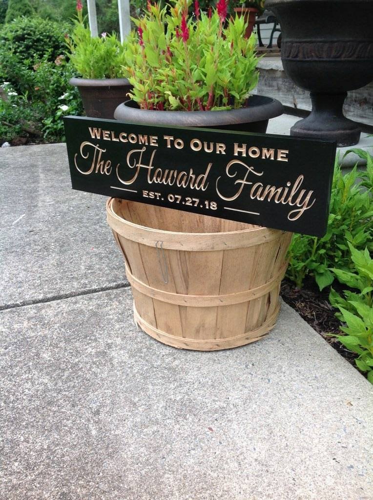 Personalized Family Name Sign Engraved Sign Anniversary | Etsy