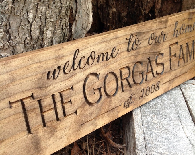Custom Engraved Wood Sign, Cedar - Etsy