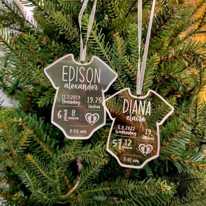 Wood Ornament Personalized Baby Birth Stat Ornaments - Etsy