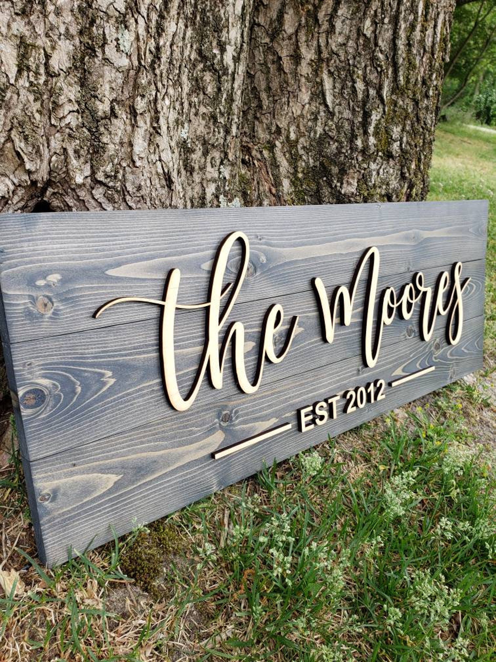 Laser Cut 3D Signs Personalized Family Name Sign Rustic | Etsy