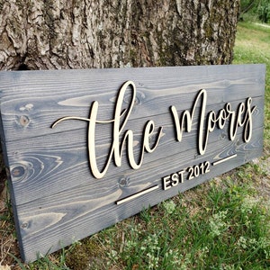 Laser Cut 3D Signs Personalized Family Name Sign Rustic | Etsy
