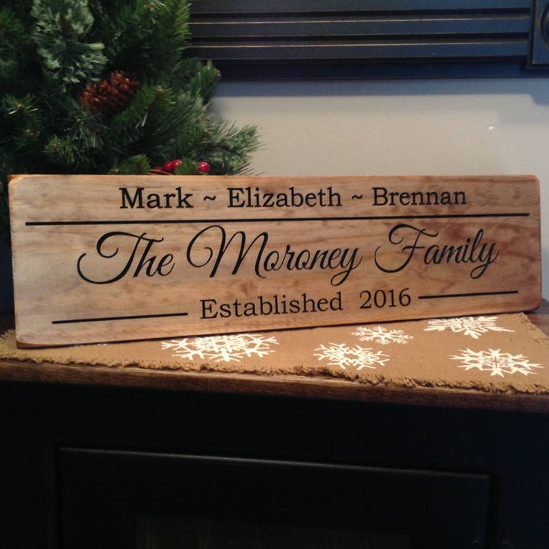 Personalized Family Name Sign Engraved Wood Sign Rustic - Etsy