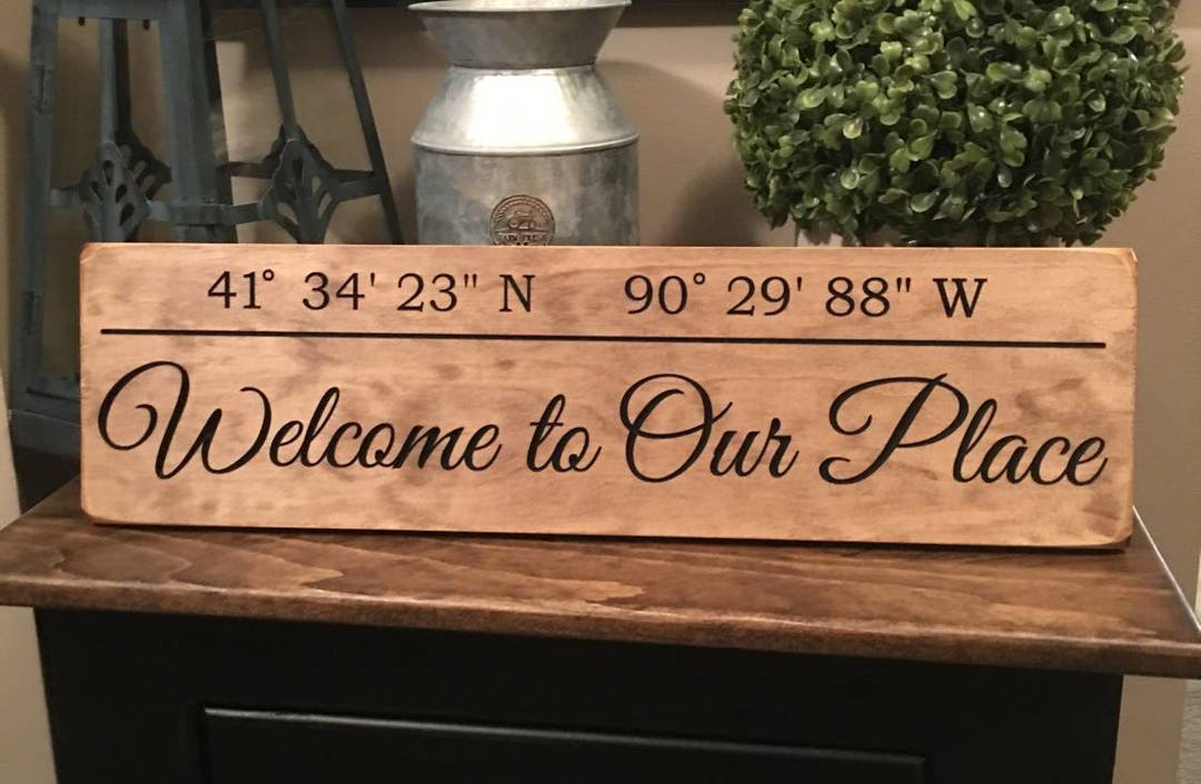 Coordinate Sign, GPS Sign, Latitude Sign, Name Sign, Custom Engraved ...