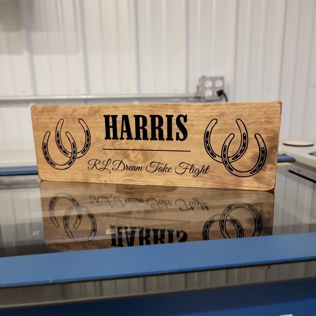 Horse Name Plate, Custom Horse Sign, Stable, Engraved Wood Sign, Rustic ...