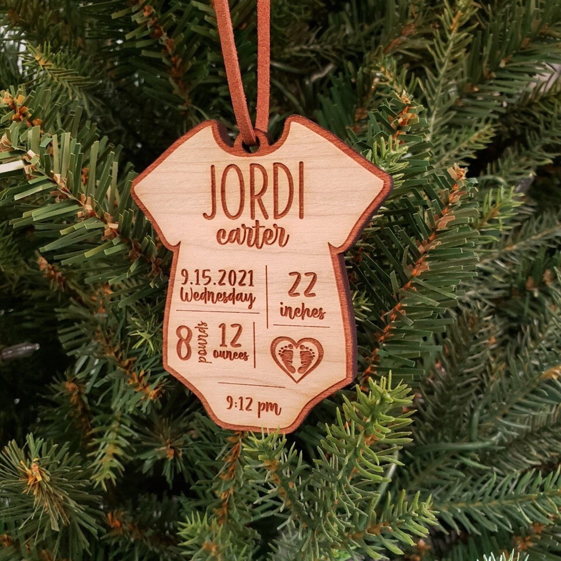 Wood Ornament Personalized Baby Birth Stat Ornaments - Etsy