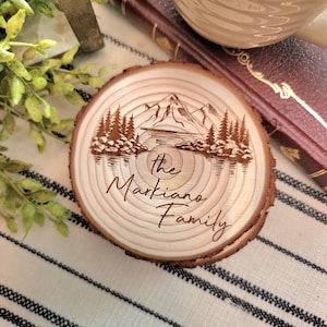 Wood Slice Personalized Coasters, Live Edge Wood Coasters, Rustic ...