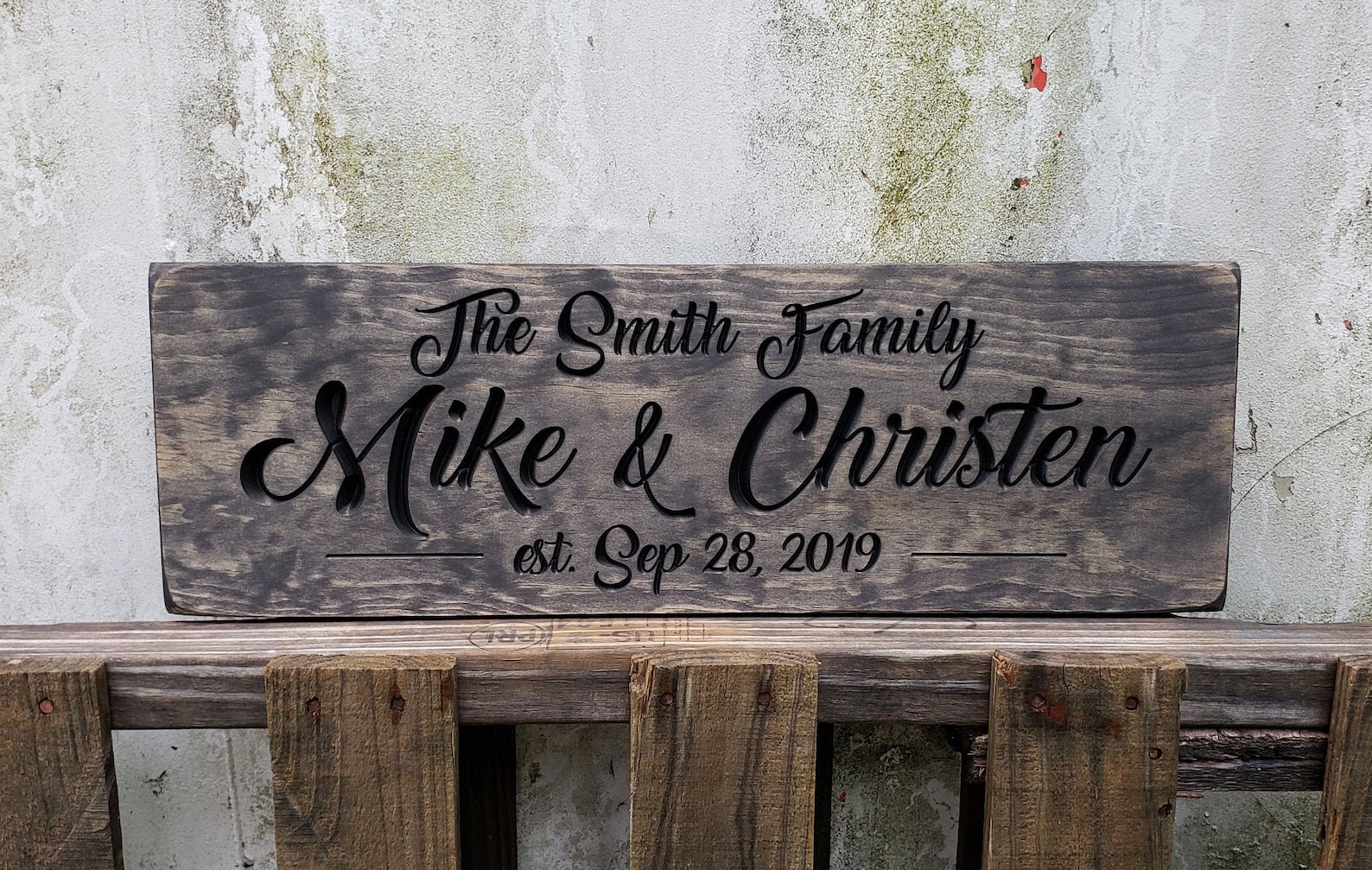 Personalized Family Name Sign Engraved Wood Sign Rustic | Etsy