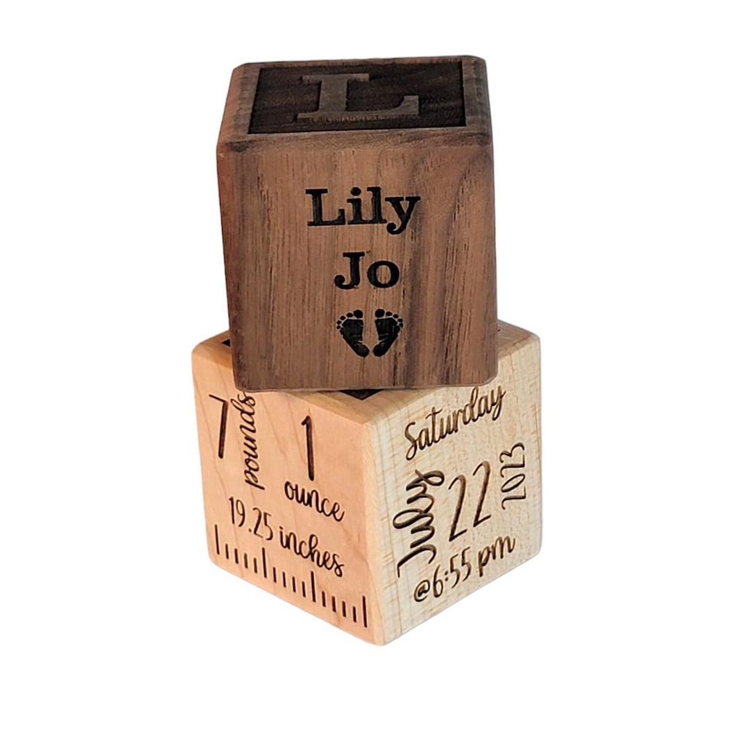 New Baby Info Block, Baby Stat Block, New Baby Gift, Birth Block ...