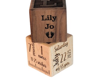 Personalized Baby Block, Baby Stat Block, New Baby Gift, Birth Block ...