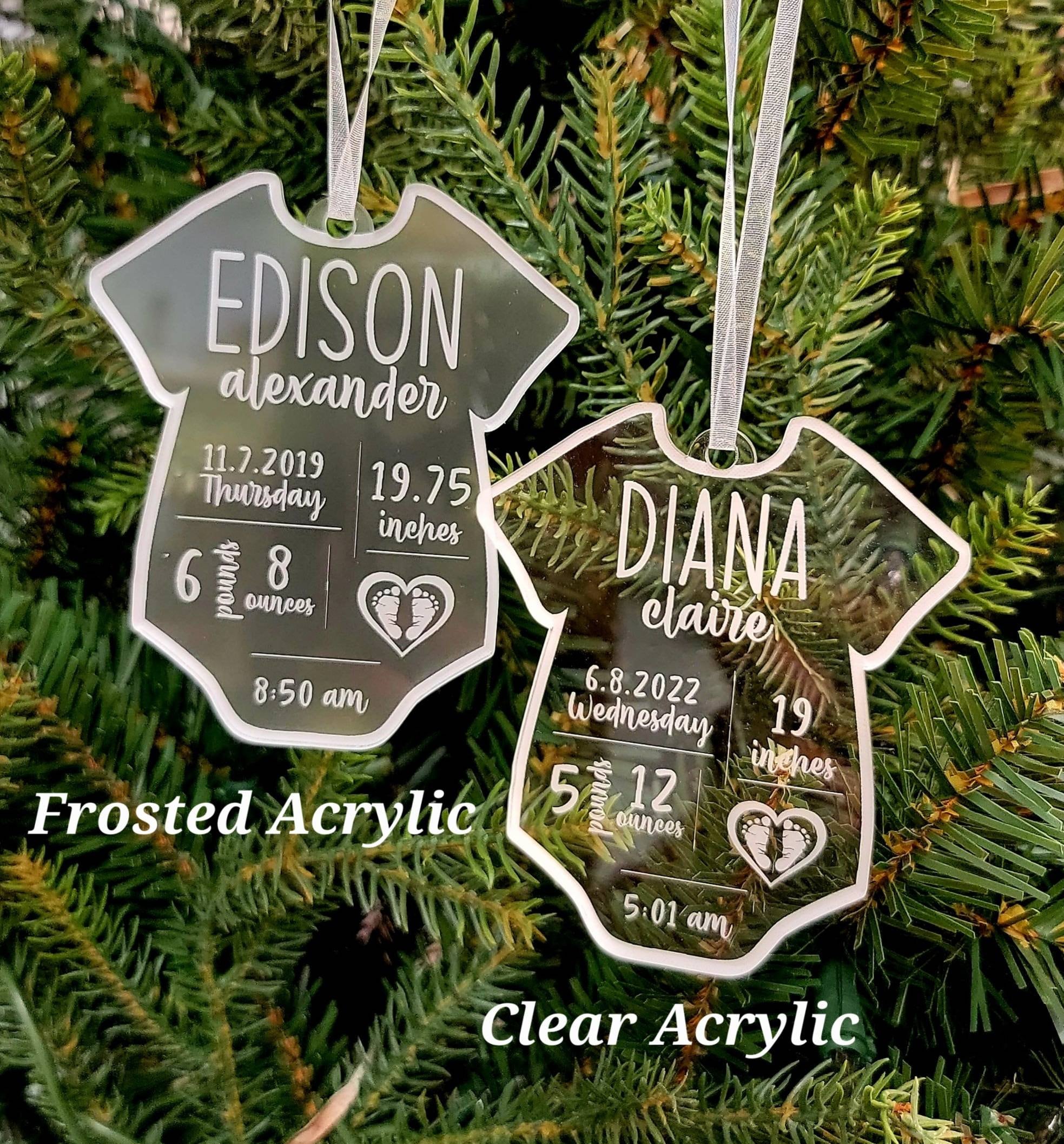 Wood Ornament Personalized Baby Birth Stat Ornaments - Etsy
