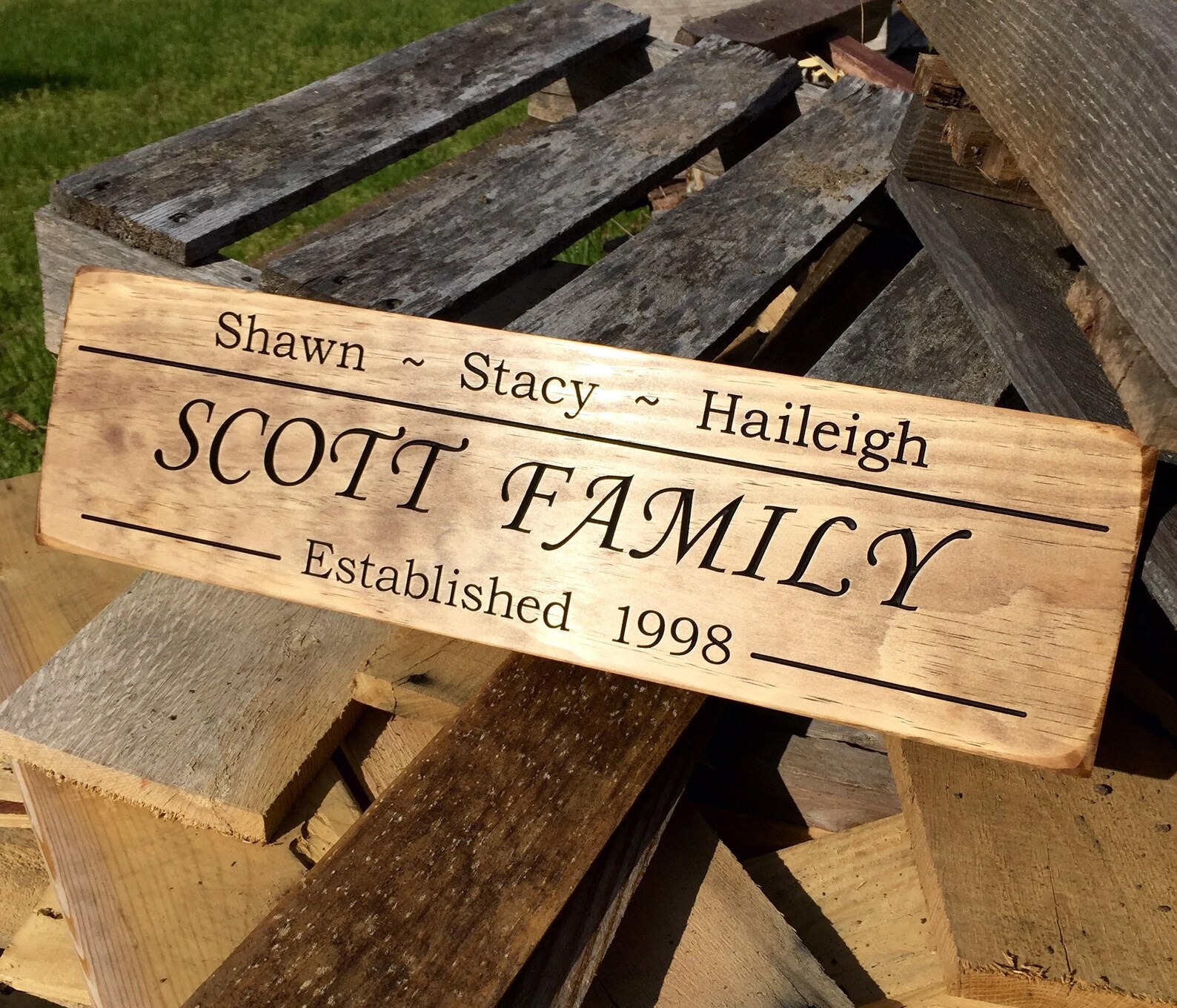 Personalized Family Name Sign Engraved Wood Sign Rustic | Etsy