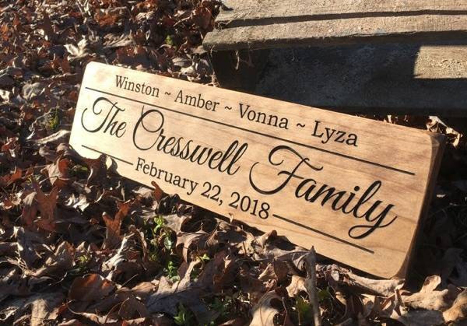 Personalized Family Name Sign Engraved Wood Sign Rustic - Etsy