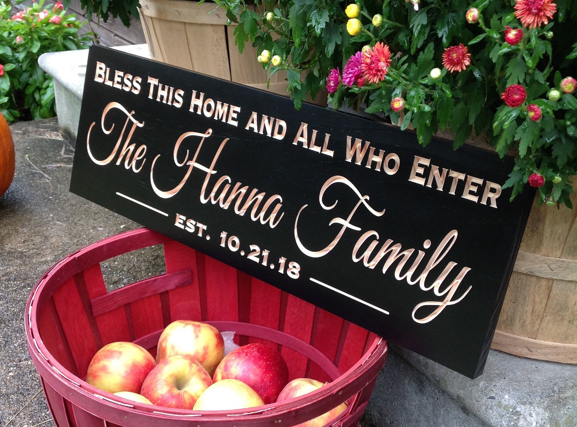 Personalized Family Name Sign Engraved Sign Anniversary | Etsy