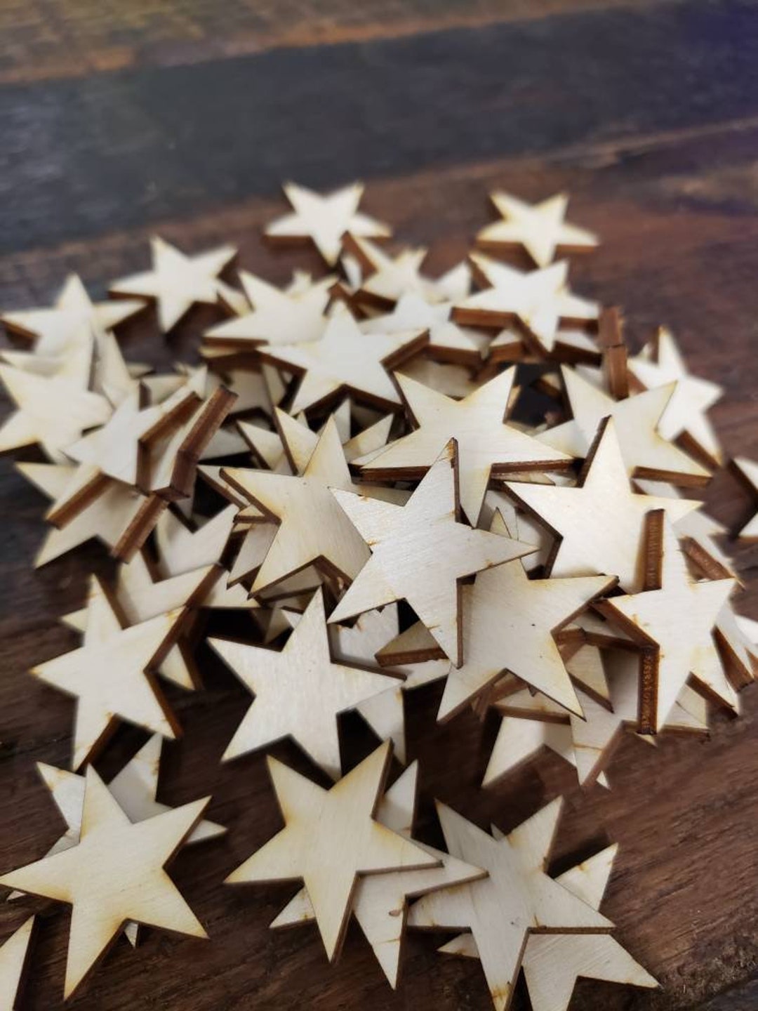 50pcs -1.25in Wood Stars, DIY Project Supplies, Craft Supplies, Laser ...