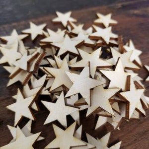 50pcs -1.25in Wood Stars, DIY Project Supplies, Craft Supplies, Laser ...