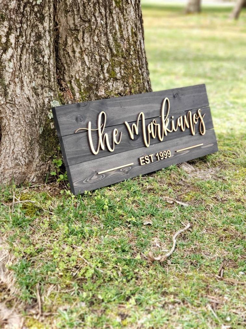 Laser Cut 3D Signs Personalized Family Name Sign Rustic | Etsy
