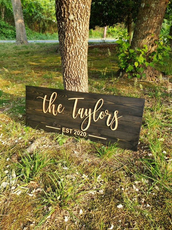 Wedding Sign Laser Cut 3D Signs Personalized Family Name | Etsy
