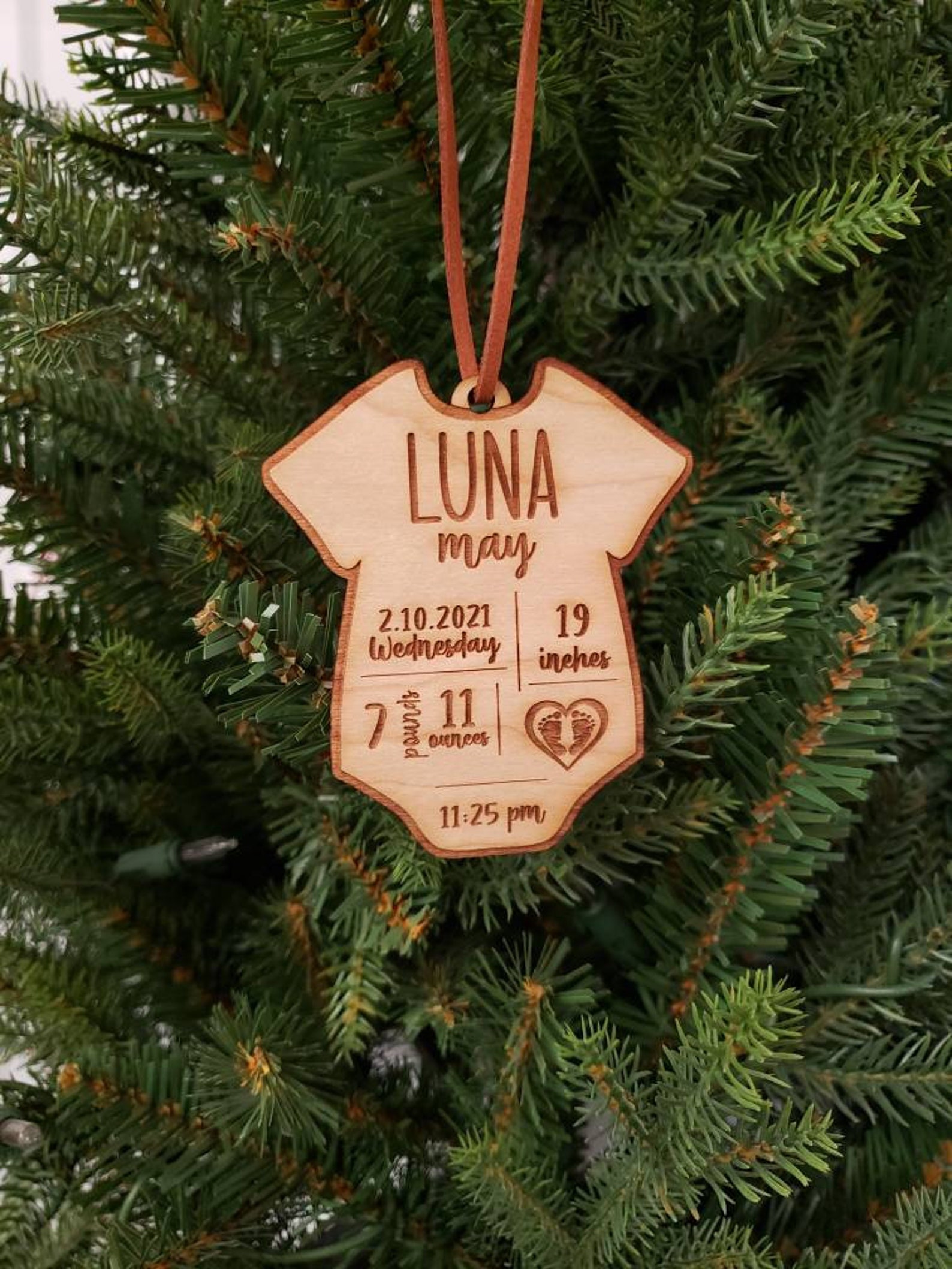 Wood Ornament Personalized Baby Birth Stat Ornaments - Etsy