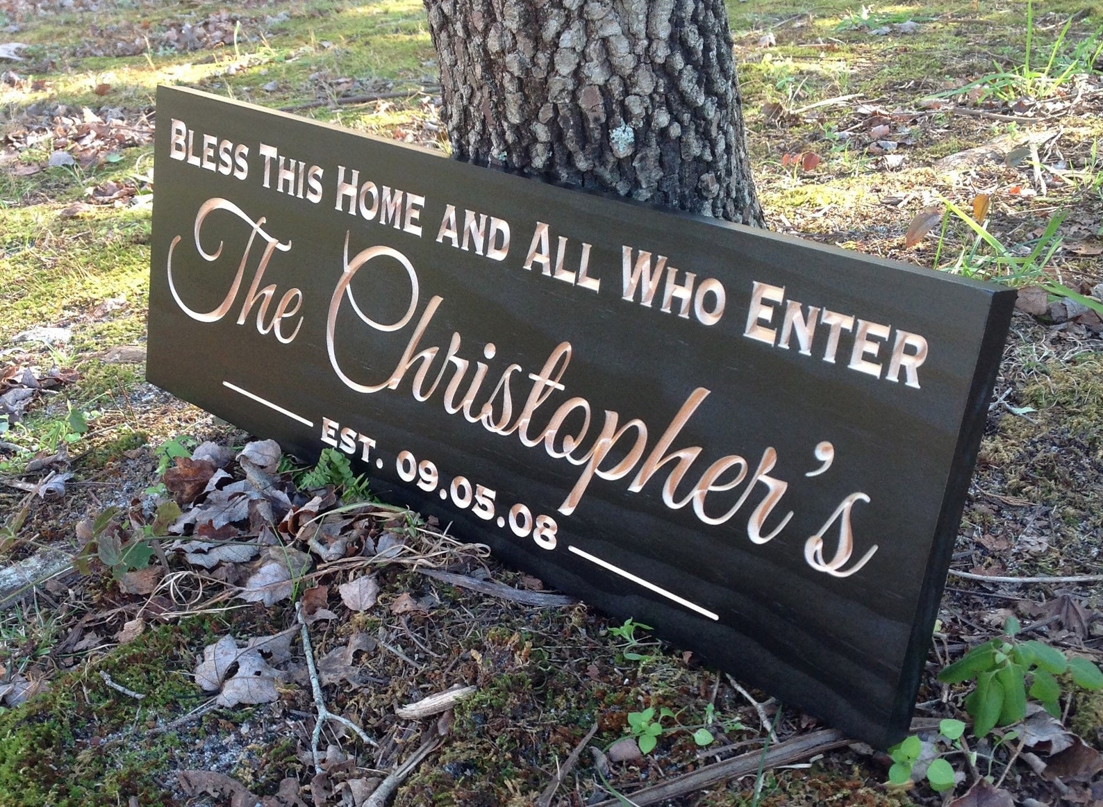 Personalized Family Name Sign Engraved Wood Sign Rustic | Etsy