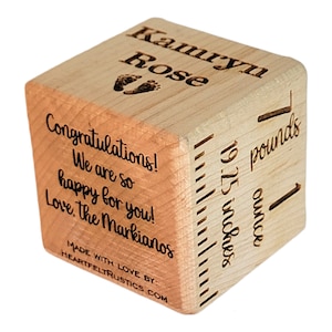 Personalized Baby Block, Baby Stat Block, New Baby Gift, Birth Block ...