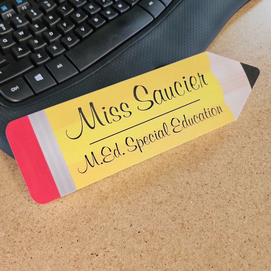 Teacher Gifts, Pencil Teacher Classroom Sign, Personalized Desktop Sign ...