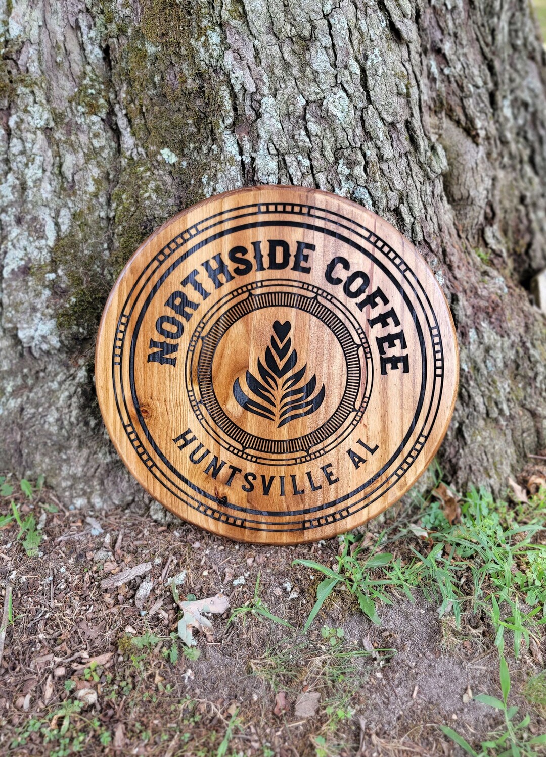 Coffee Shop Sign, Personalized Business Signs, Round Wooden Sign, Small ...