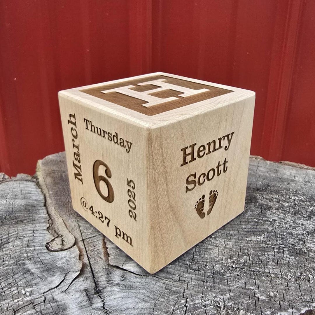 Baby Birth Stat Block, Personalized Baby Block, New Baby Gift, Birth ...