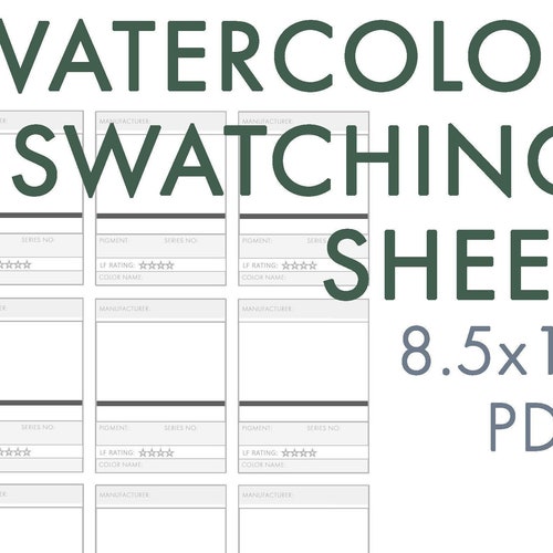 ARCHES SWATCHING SHEETS: Tools for Artists Organize Mix - Etsy