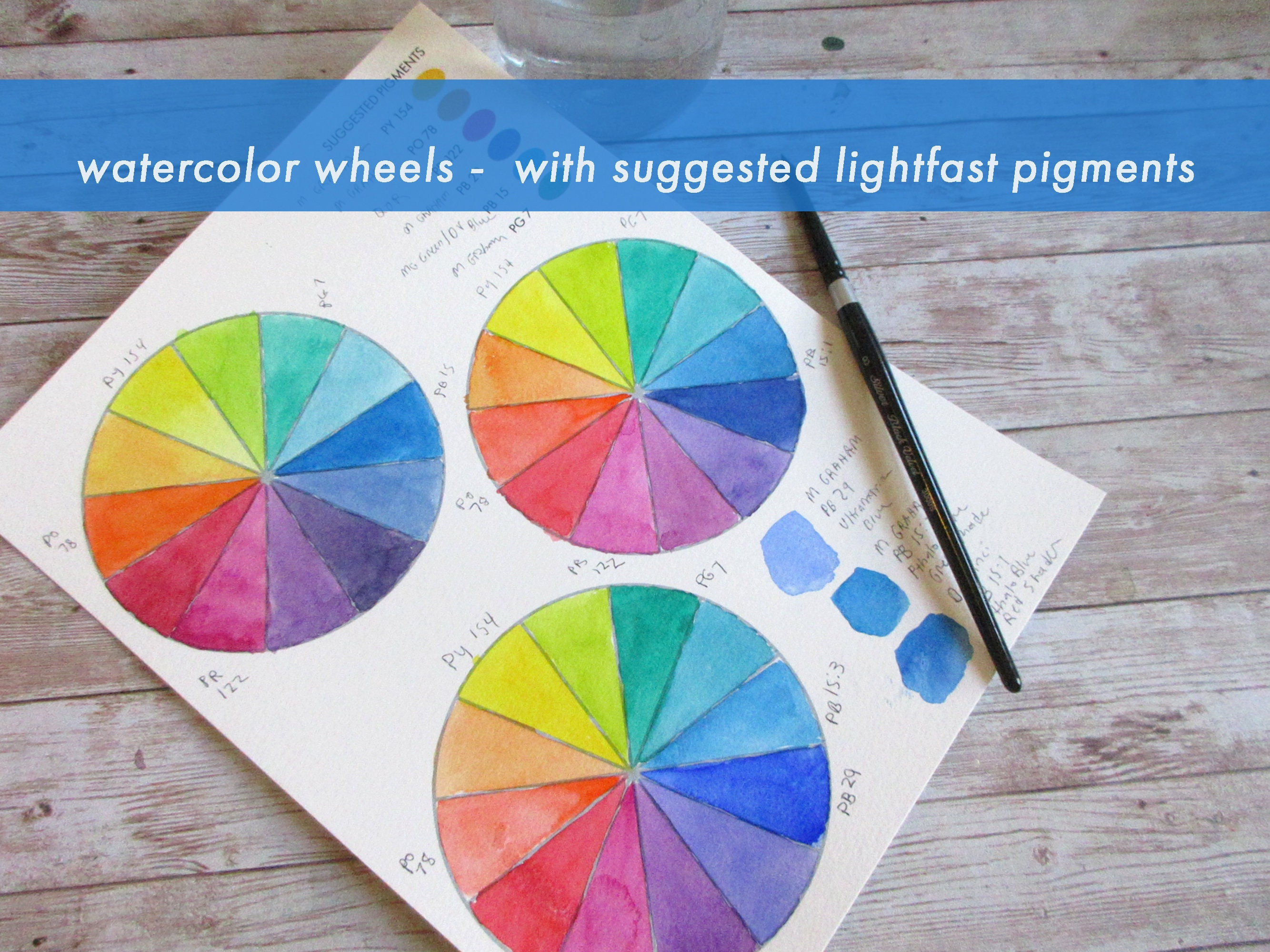COLOR WHEEL CHART: 140 Lb Watercolor Paper Color Wheel - Paintable No ...
