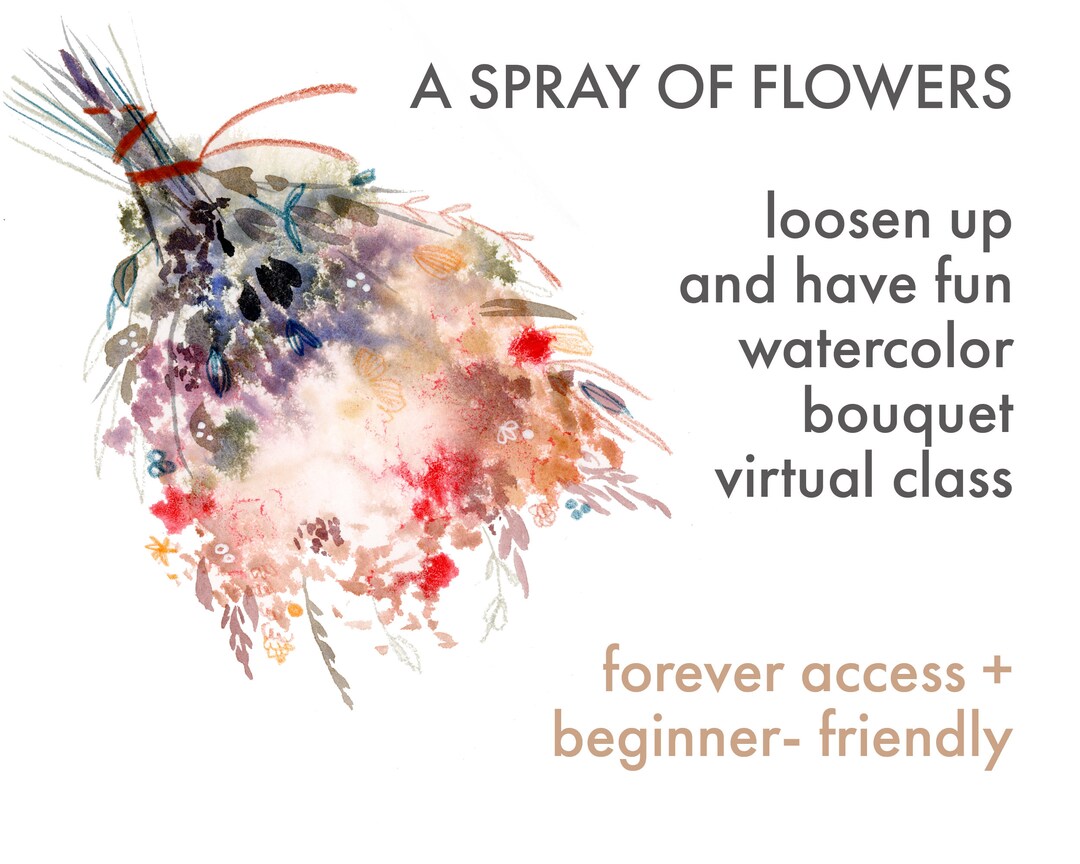 Watercolor Botanical Class - Super Loose Florals - Online Video Class ...